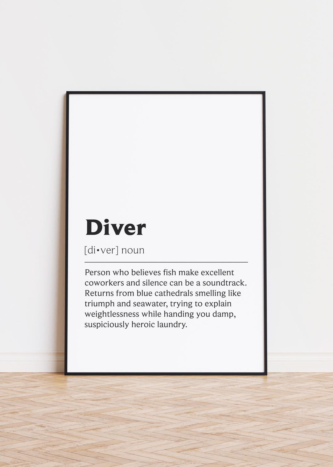 Humorous Diver Definition Art Print – Scuba Gift - Etsy