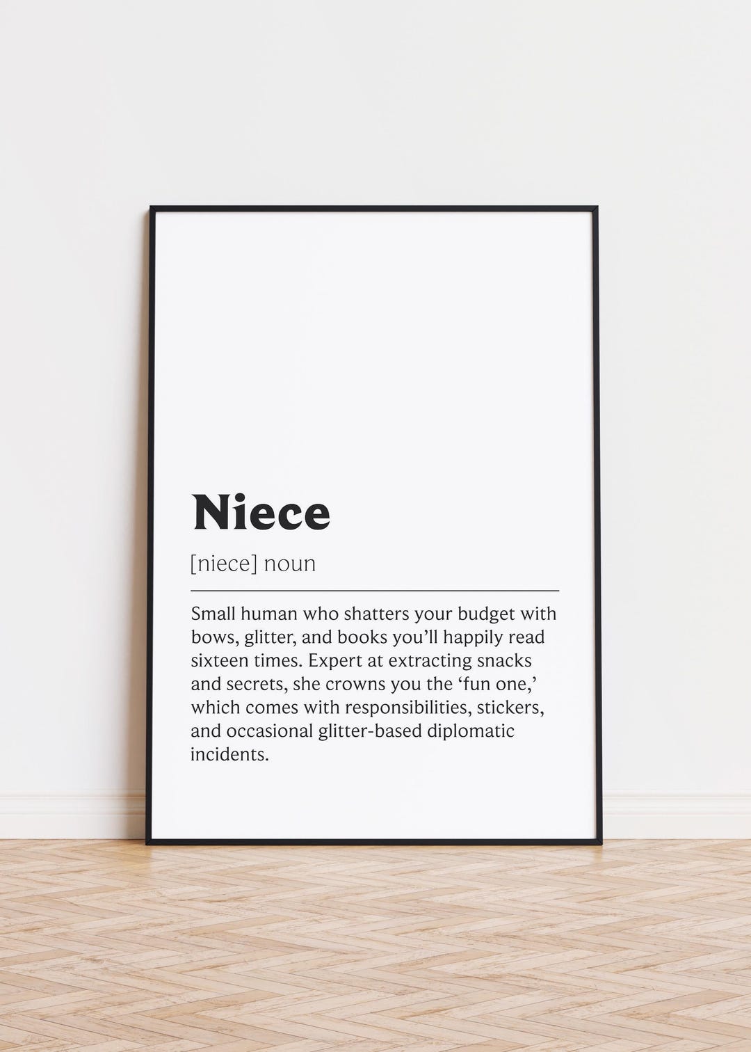 Niece Definition Art Print – Playful Wall Decor - Etsy