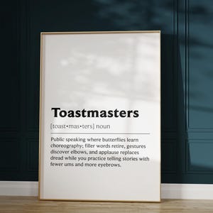 Toastmasters Definition Print – Witty Public Speaking Wall Art - Etsy