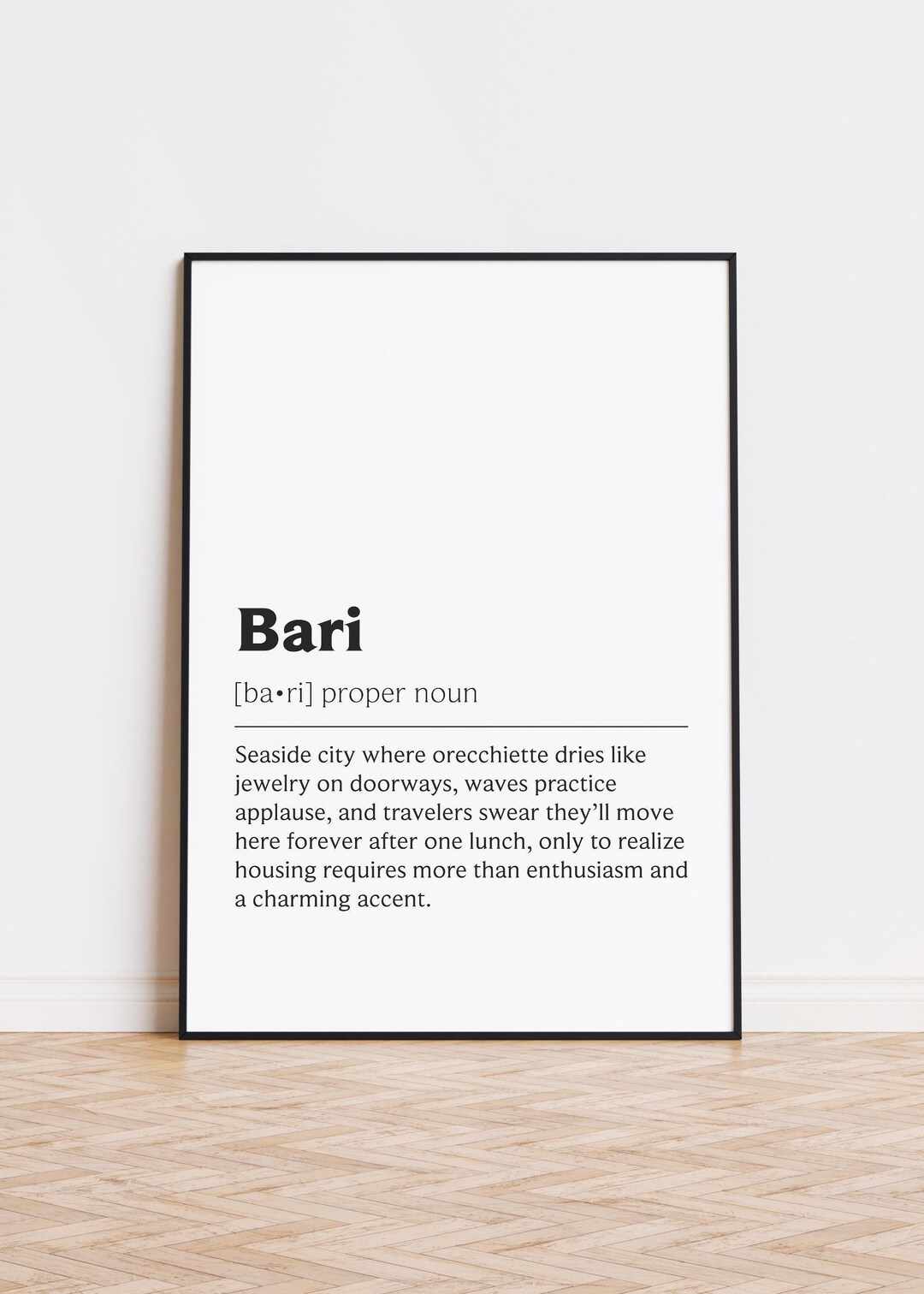 Bari Definition Art Print – Humorous Travel Poster - Etsy