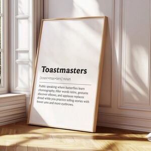 Toastmasters Definition Print – Witty Public Speaking Wall Art - Etsy