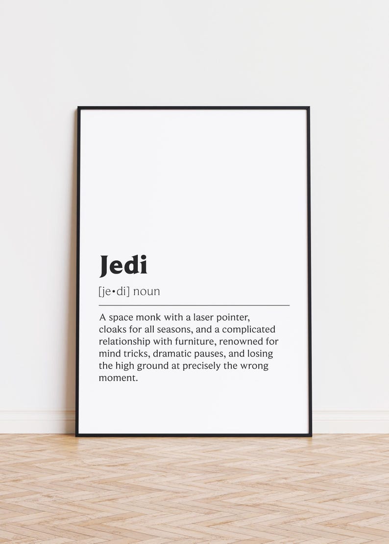Humorous Jedi Definition Art Print – Star Wars Gift - Etsy