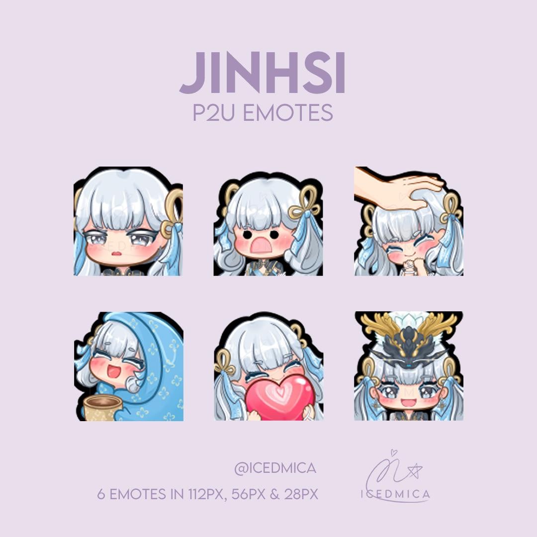 Wuthering Waves JINHSI Emote Pack ( 6 Emotes ) for Discord, Youtube ...