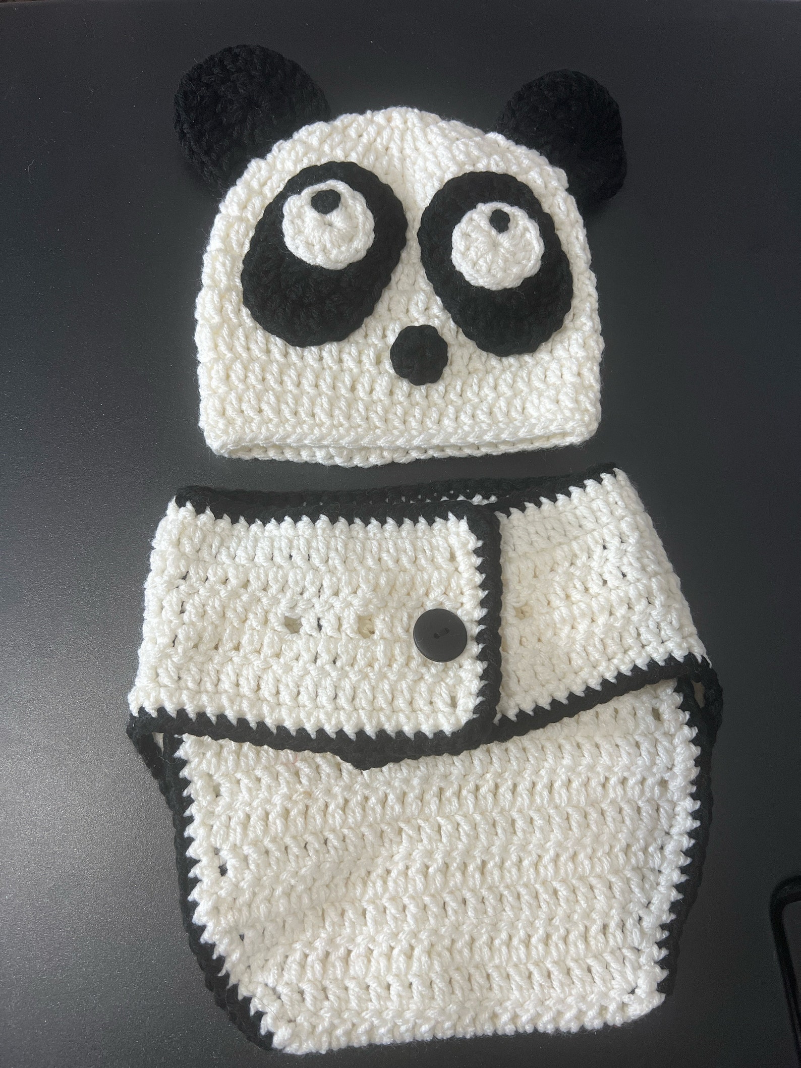 Crochet Panda Hat and Diaper Cover - Etsy