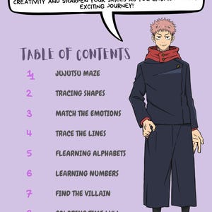 Anime Activity Books for Kids (jujutsu Kaisen Themed) - Etsy UK