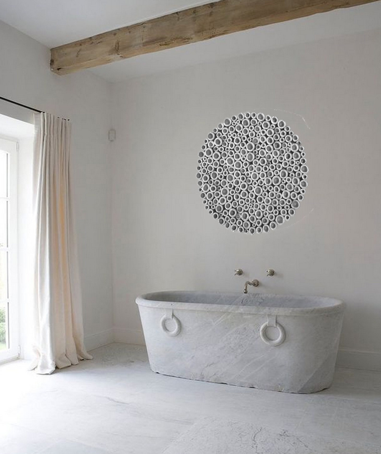 Custom Color Modern Organic Coastal Textured Clay Wall Sculpture Decor ...