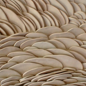 Biomorphic Wave Wall Sculpture: Organic Modern Framed Cream Clay Art - Etsy
