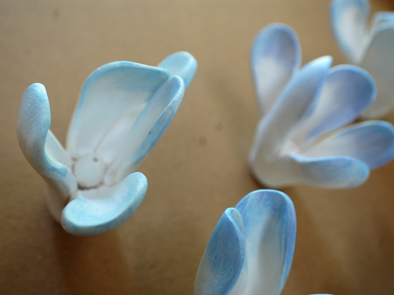 Flower Wall Sculptures Clay Flowers Modern Minimalist 3D | Etsy