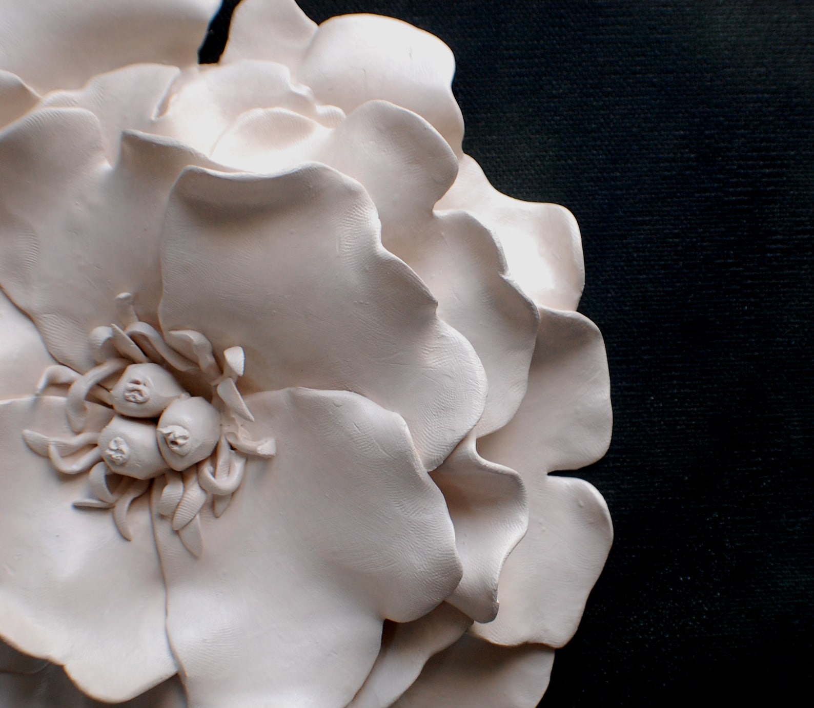 Clay Flower Wall Sculptures 3D Flowers Gallery Wall Set of 5 - Etsy