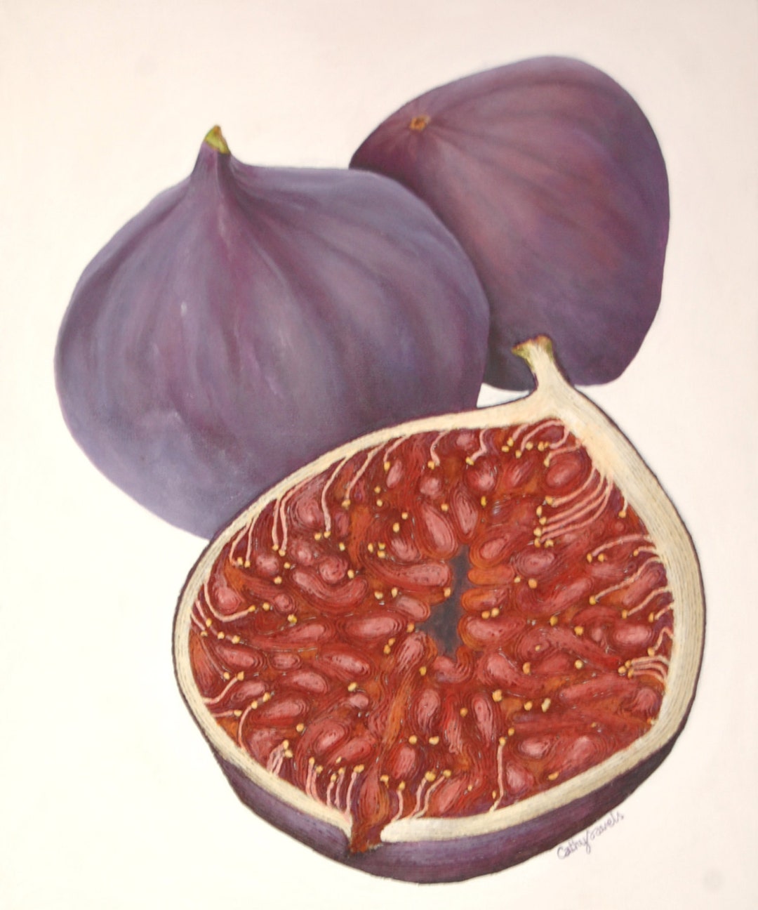 String Art Painting - Figs Fruit Mixed Media Original Wall Art Still ...