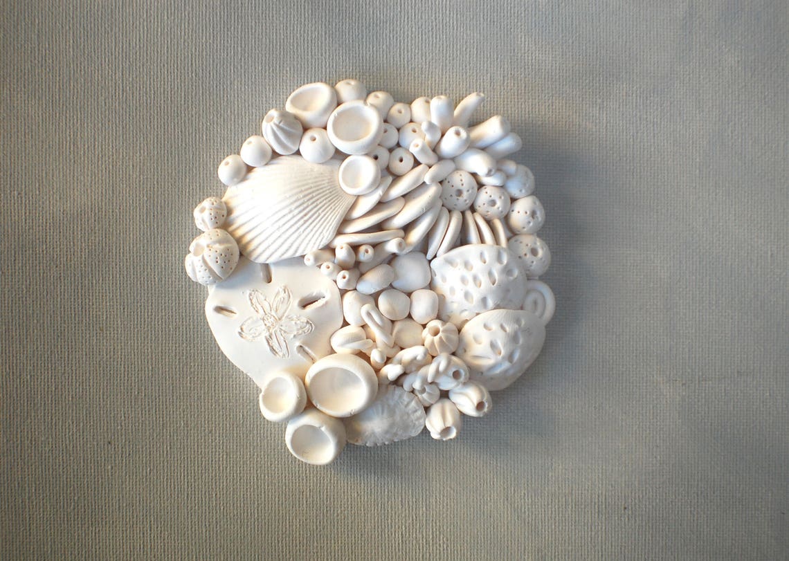 Coral Reef Wall Sculpture White Clay Wall Art Tile Beach - Etsy