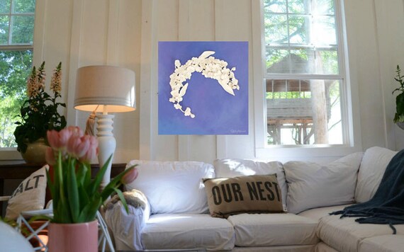 Forget-me-Not Wall Sculpture 3D Lilac Flower Clay Wall Art