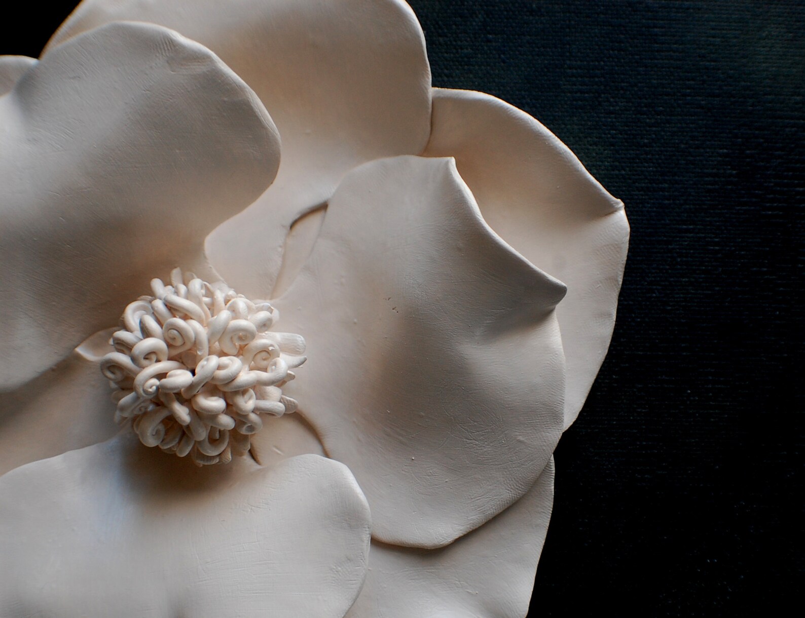 Clay Flower Wall Sculptures 3D Flowers Gallery Wall Set of 5 - Etsy