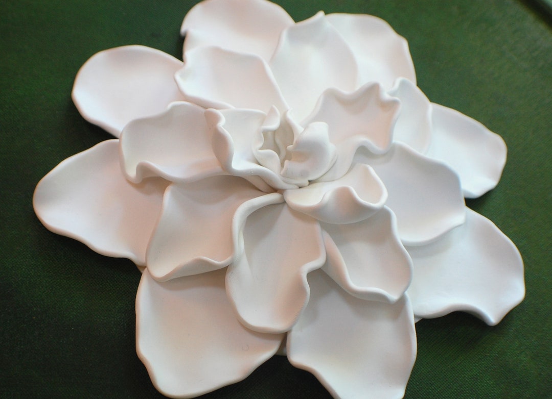 Flower Wall Sculpture White Clay Flower Modern Minimalist 3D Wall ...