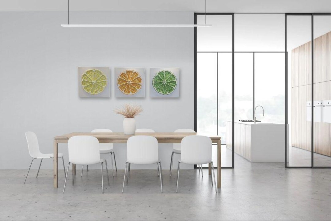 Textured Citrus Wall Art Set - Lemon, Orange, Lime String Art: Modern ...