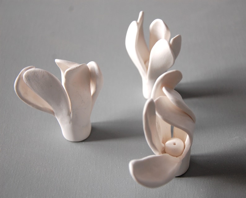 Flower Wall Sculptures Clay Flowers Modern Minimalist 3D | Etsy