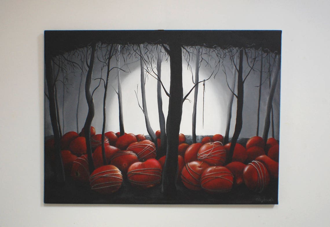 Ethereal Surreal Painting Daliesque Twilight Woodland Forest | Etsy