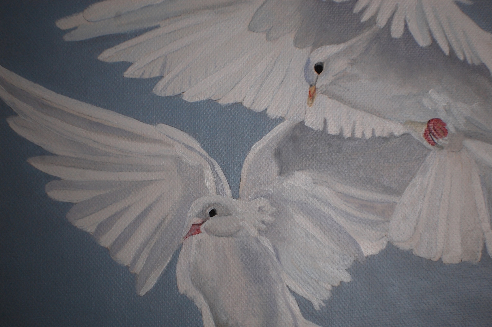Doves Wall Art Peace Dove Painting Doves Gift Pigeon Art - Etsy