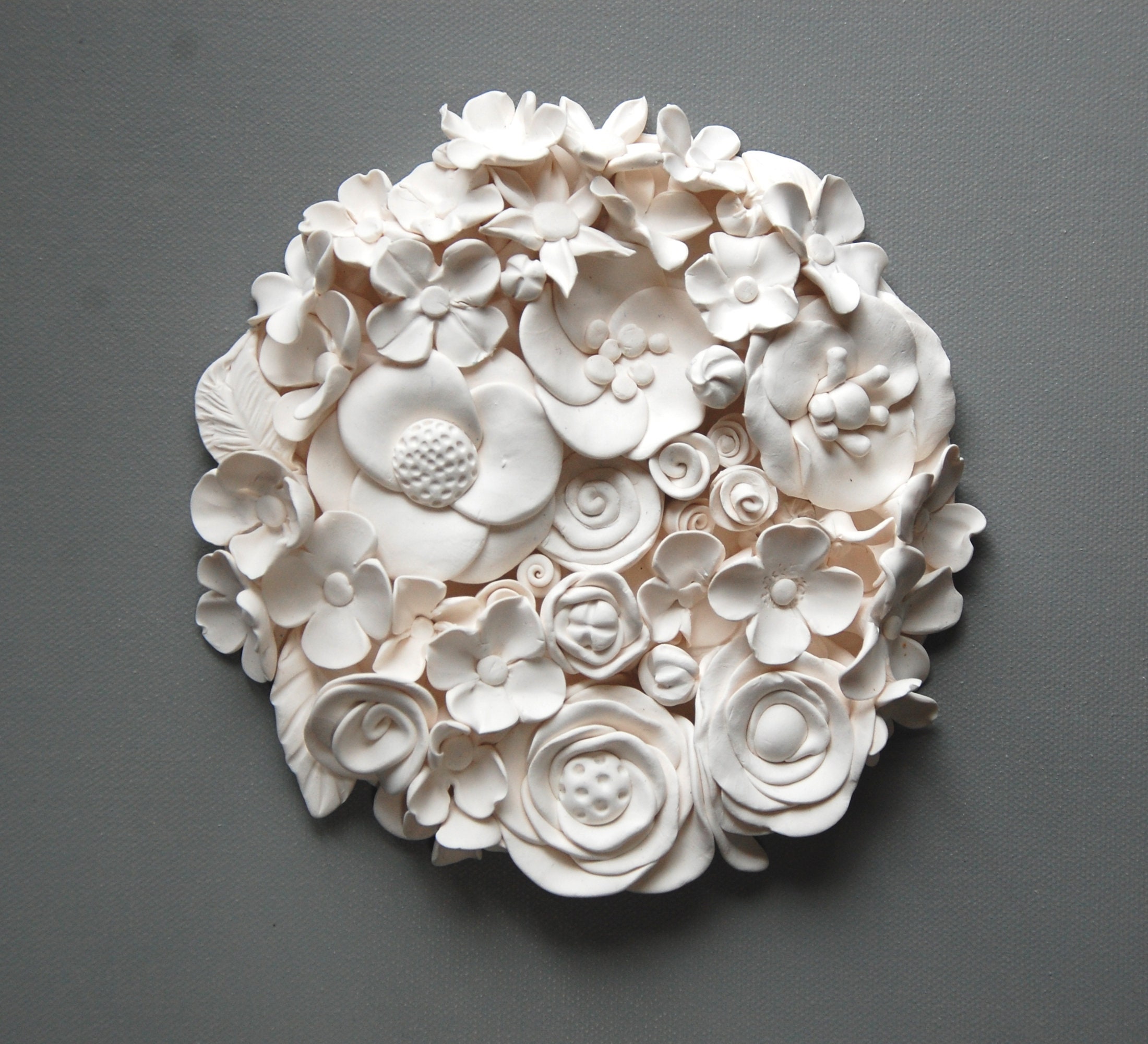 Wall Sculpture Art 3D Wall Art Clay Flowers 3D Flower Wall - Etsy UK