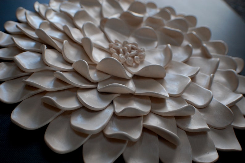 Clay Flower Wall Sculptures 3D Flowers Gallery Wall Set of 5 - Etsy
