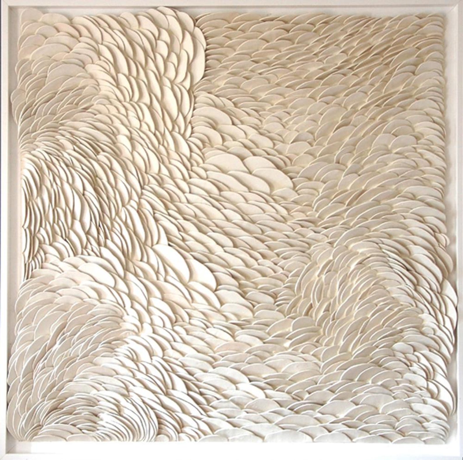 Custom Cream Wave Wall Sculpture - Modern Organic Decor Textured Flow ...