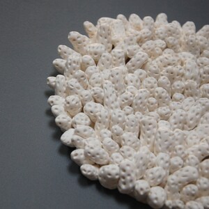 Sea Textures Wall Sculpture - Coral Ocean Inspired White Clay Circle ...