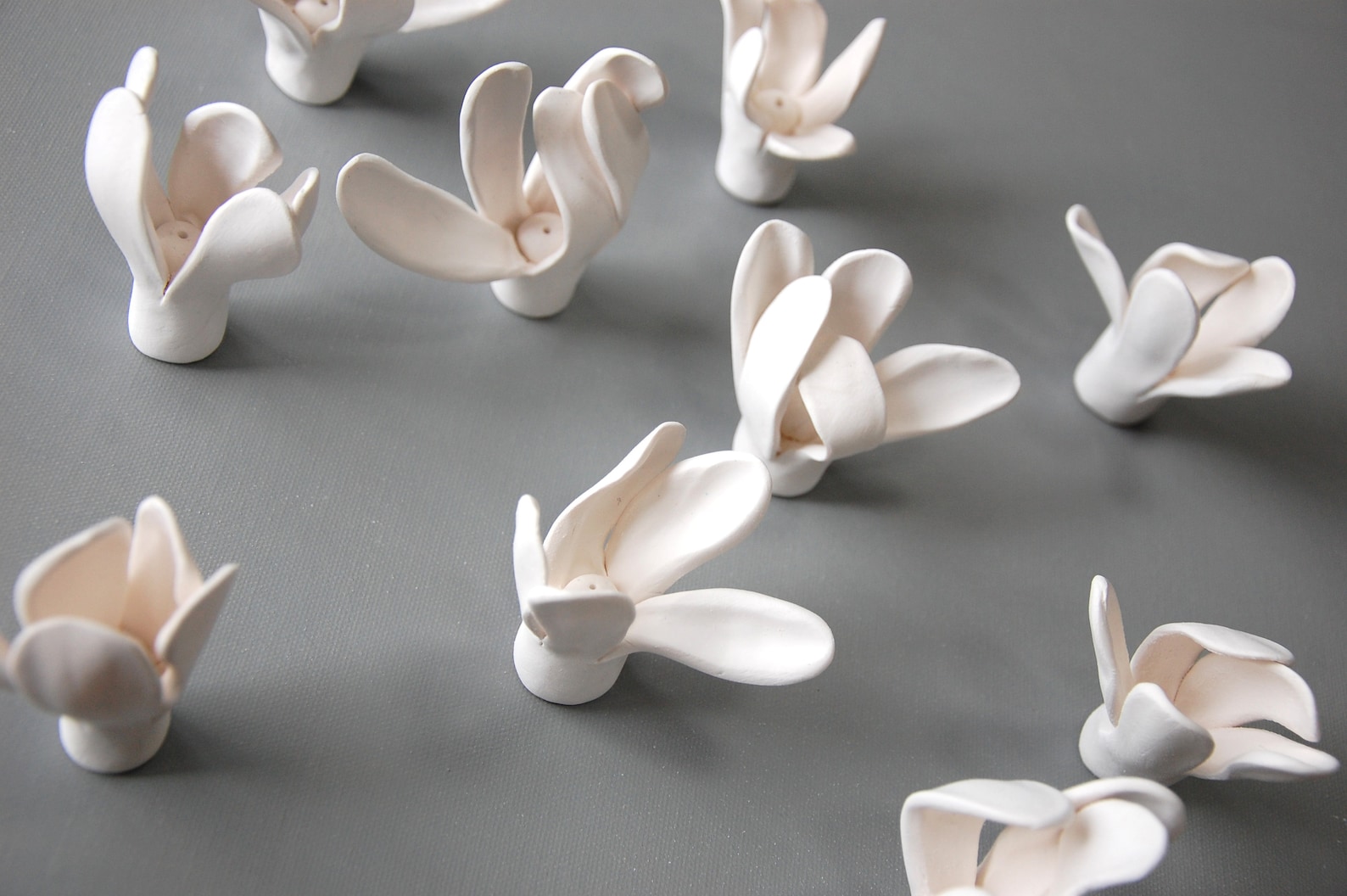 Flower Wall Sculptures Clay Flowers Modern Minimalist 3D | Etsy