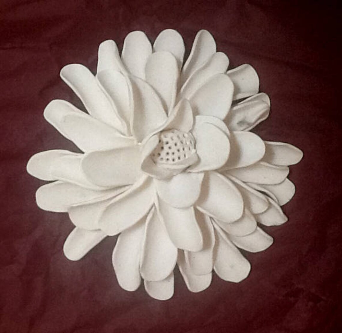 Flower Wall Sculpture Textured Garden Inspired White Clay - Etsy