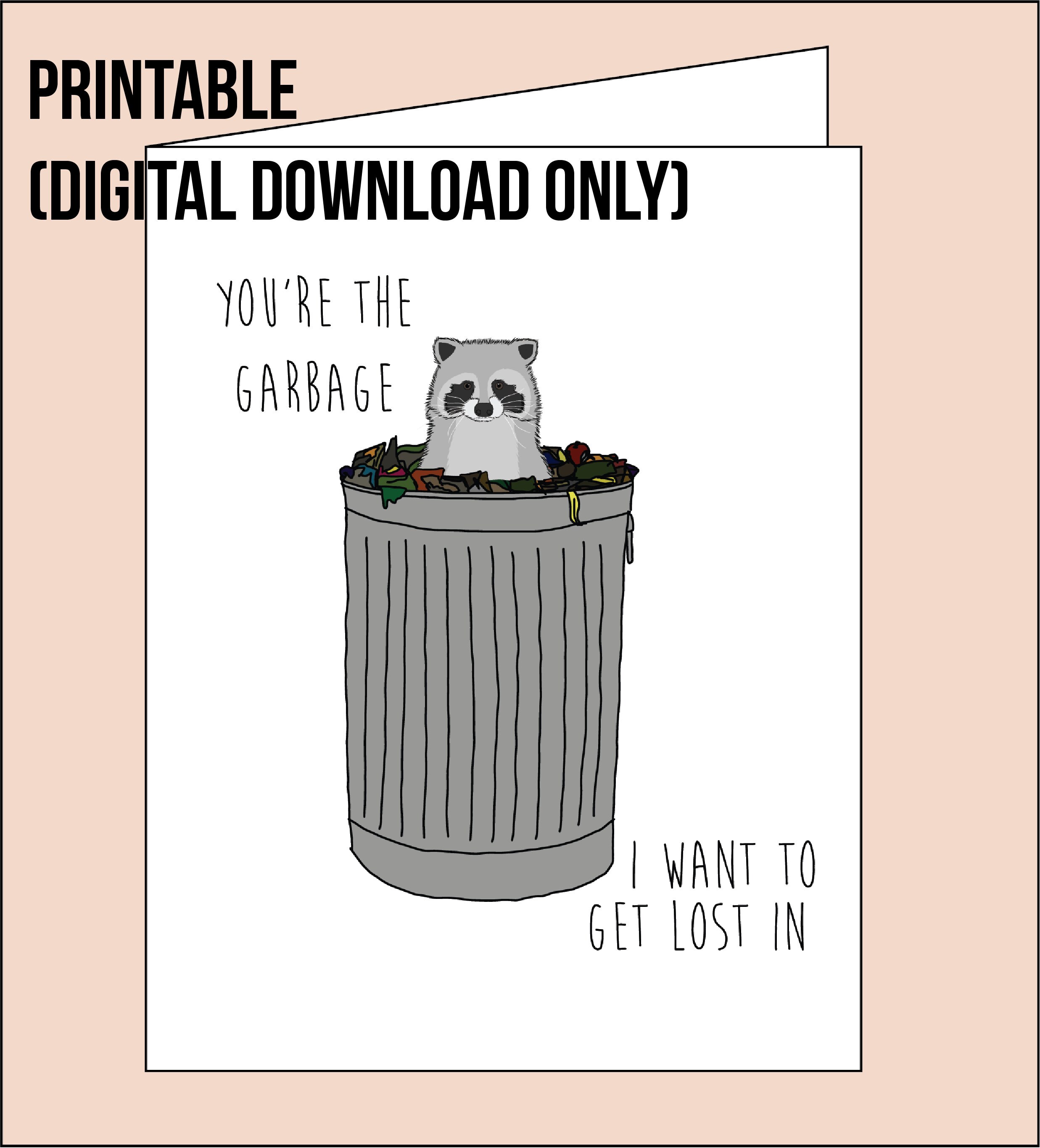 PRINTABLE Raccoon Funny Card Printable Card ANY OCCASION - Etsy