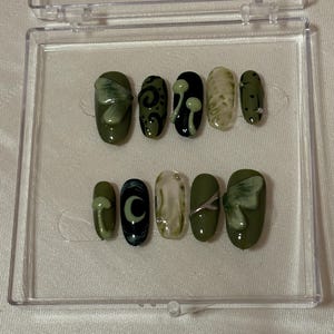 Grunge Fairycore Nails/ Handmade Press on Nails/ Hand Sculpted 3d Nails ...