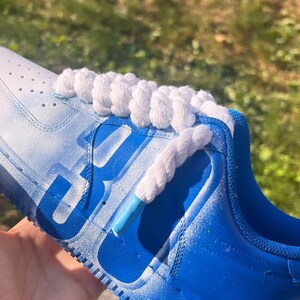 Rope Lace Custom Air Force 1 | AF1 Customs | Blue Rope Lace Custom AF1 - Etsy