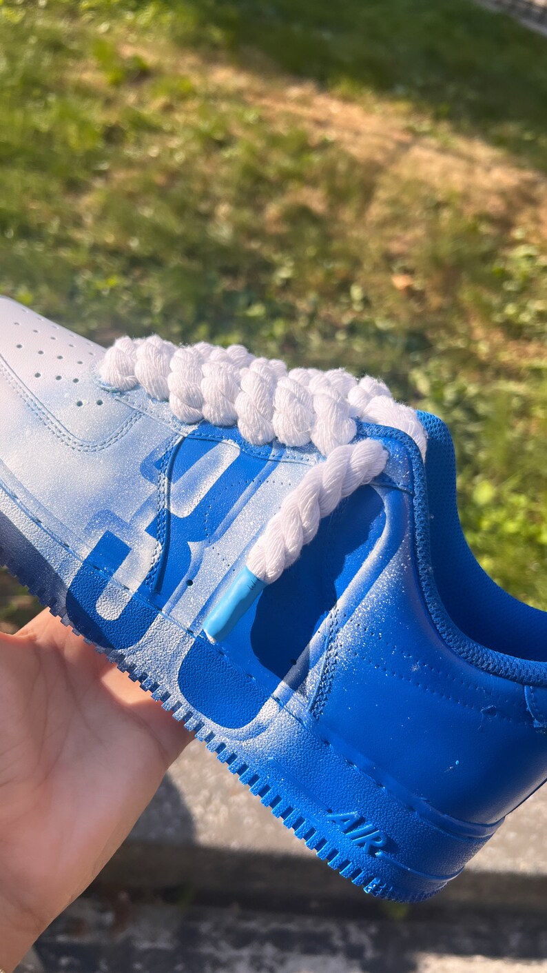 Rope Lace Custom Air Force 1 | AF1 Customs | Blue Rope Lace Custom AF1 ...