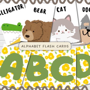 Alphabet Flash Cards Floral Phonics Activities Toddler Flashcards ...