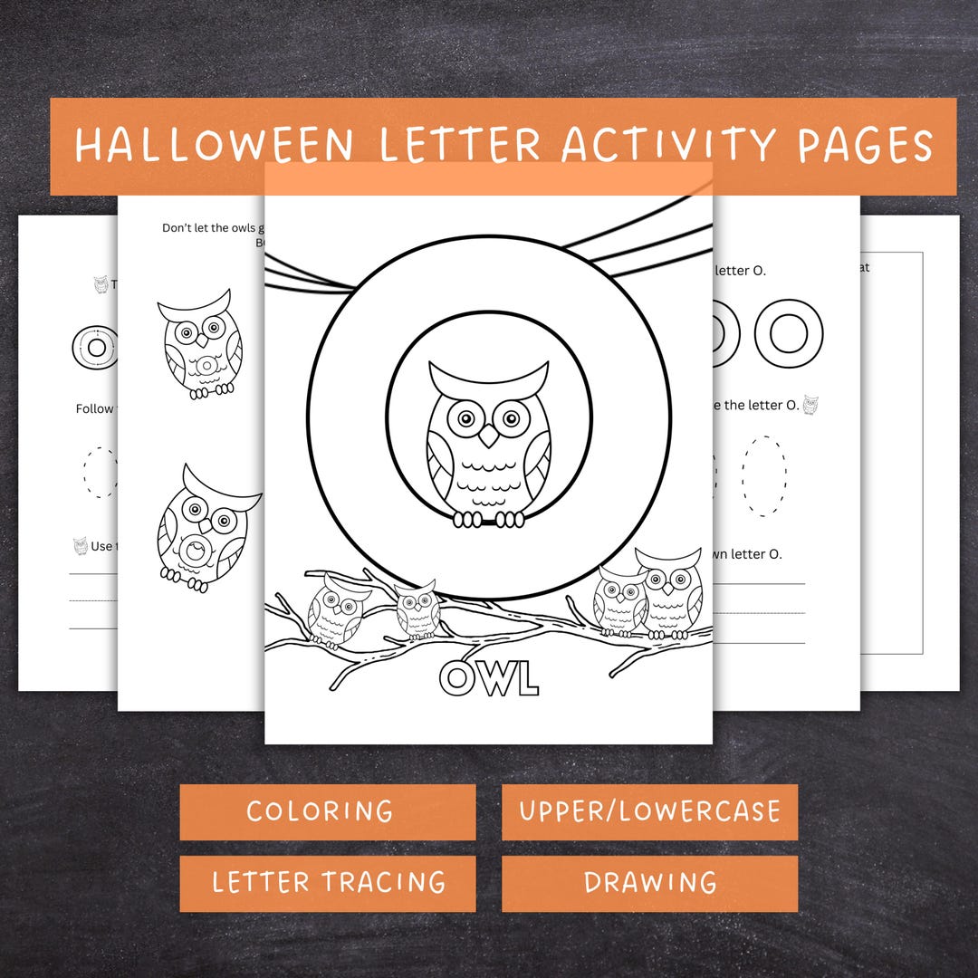 Halloween Letter O Tracing Handwriting Practice Worksheets, Owl ...