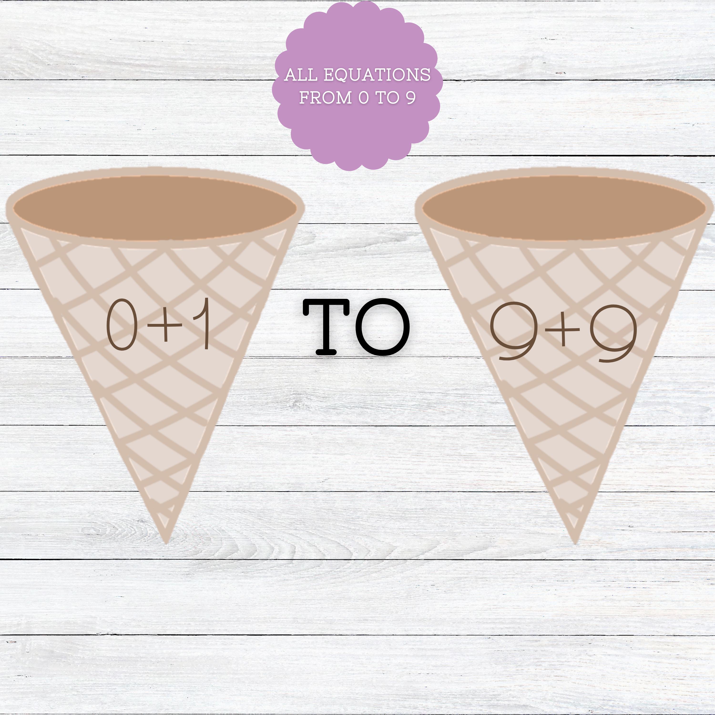 Math Ice Cream Game, Addition Preschool Kindergarten 1st Grade ...