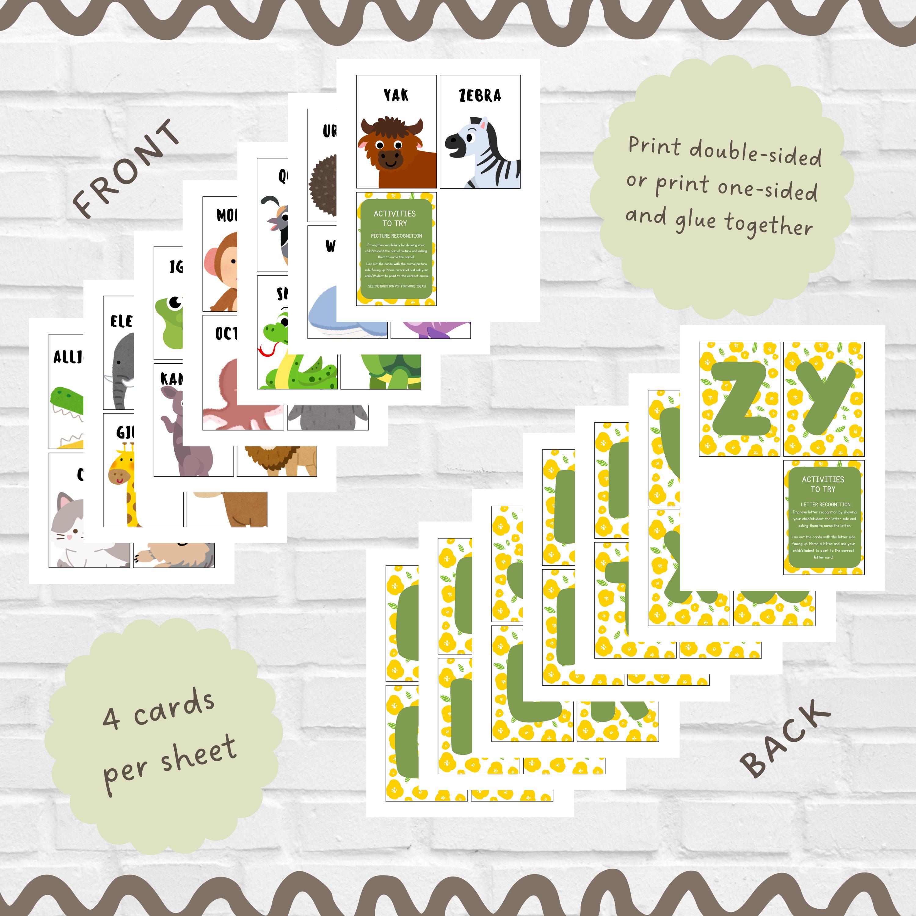Alphabet Flash Cards Floral Phonics Activities Toddler Flashcards ...