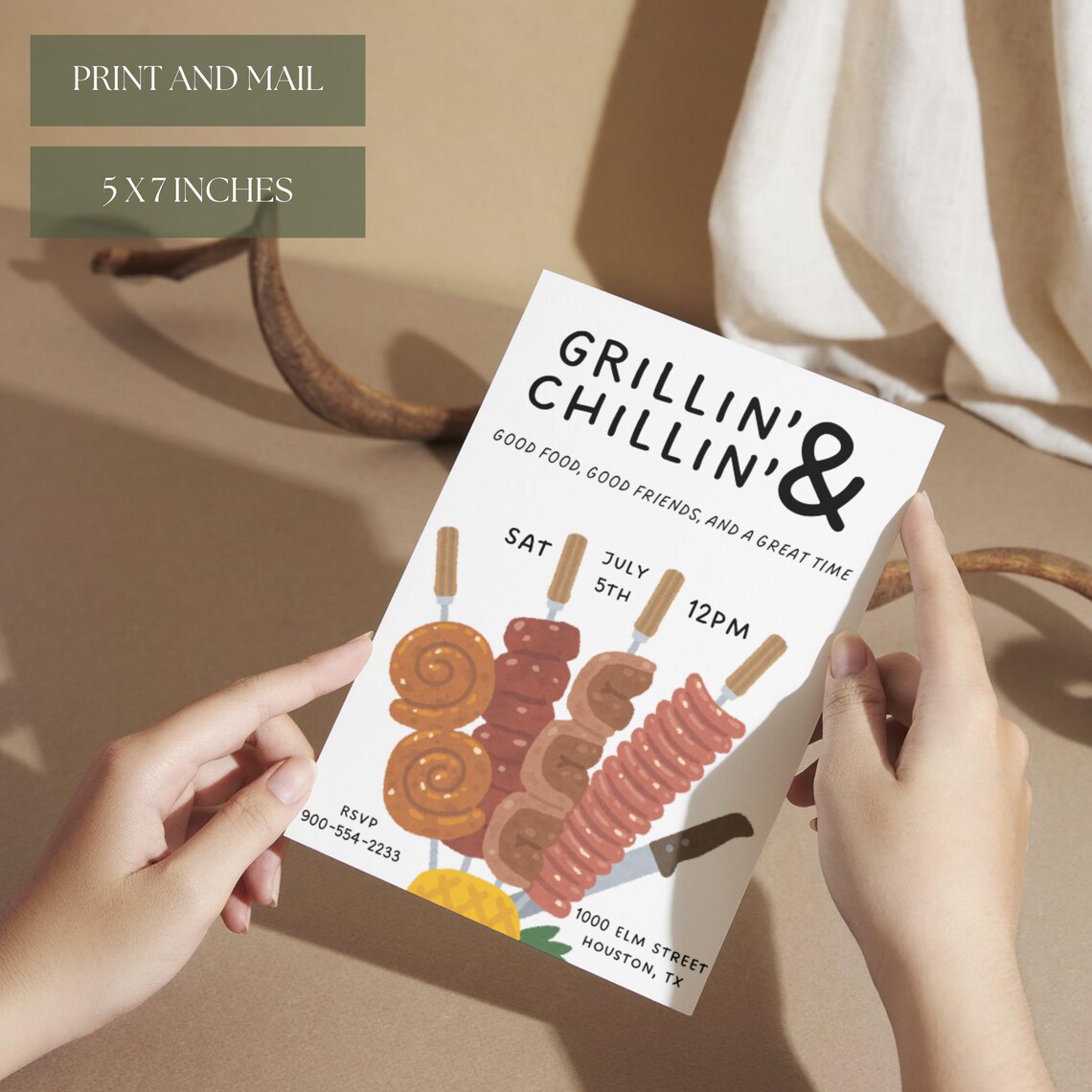 Editable Grill and Chill BBQ Invitation | Cookout Party Invite ...