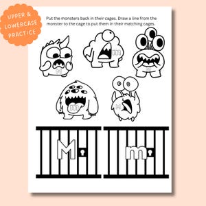 Halloween Letter M Coloring Page for Kids, Preschool Homeschool ABC ...