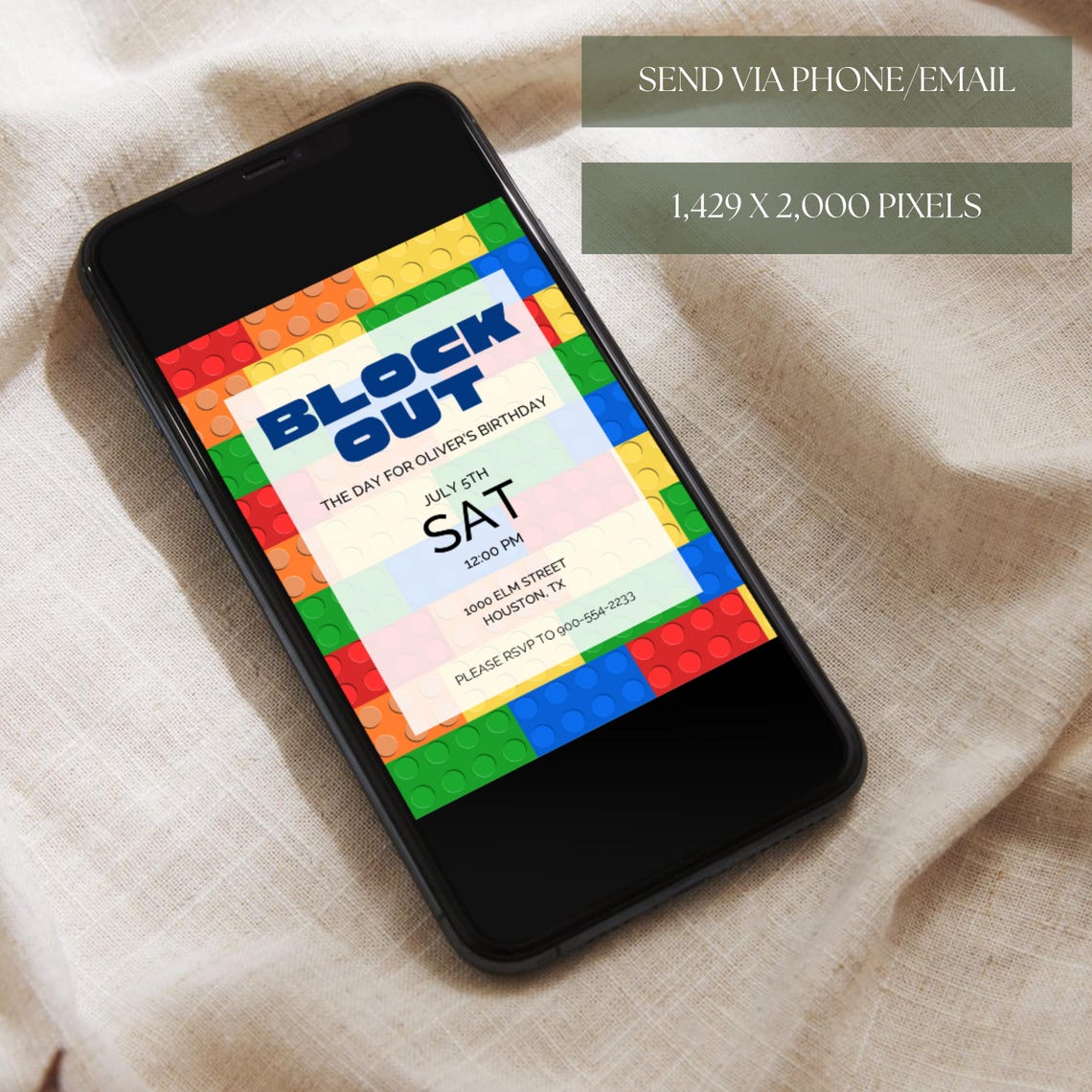 Building Blocks Themed Birthday Party Invitation, Building Bricks ...