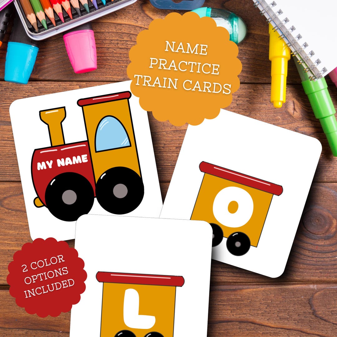 Name Spelling Practice Cards, Train Preschool Letter Puzzle ...