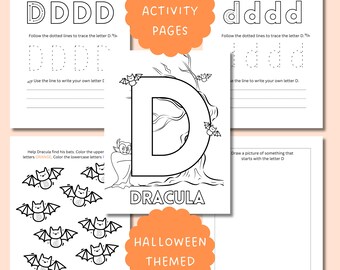 Halloween Letter M Coloring Page for Kids, Preschool Homeschool ABC ...