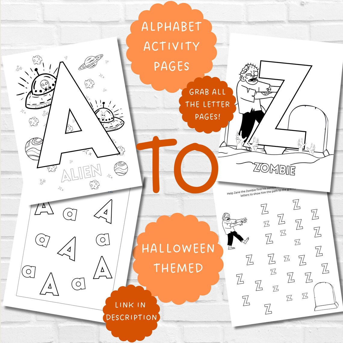 Halloween Letter M Coloring Page for Kids, Preschool Homeschool ABC ...