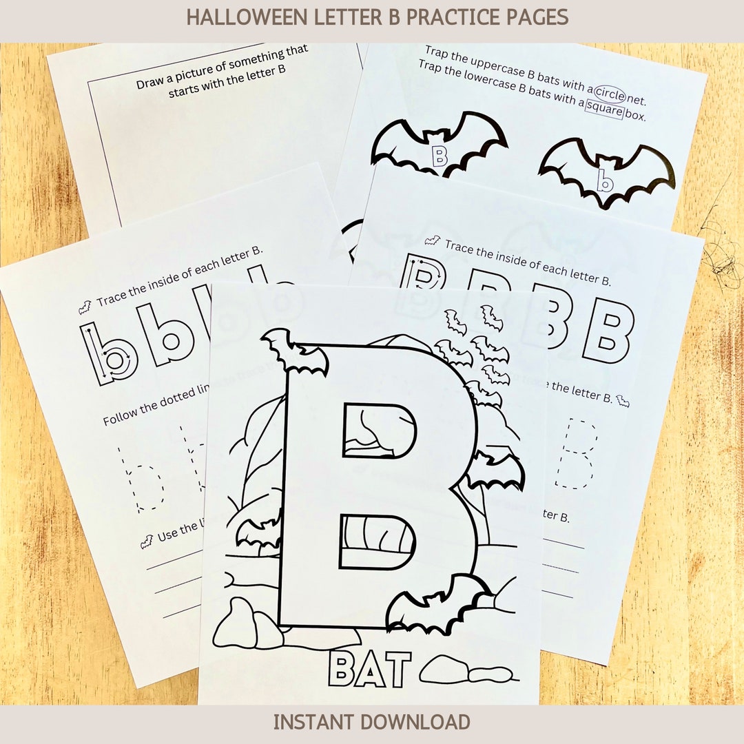 Tracing Letter Coloring Pages, Halloween Letter B Alphabet Activities ...