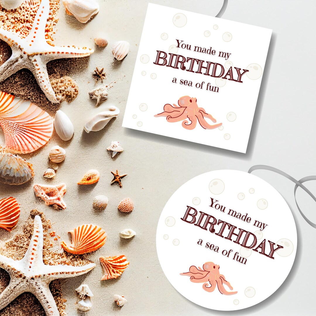 Under the Sea Thank You Tags Printable Favor Tags, Oneder the Sea Treat ...