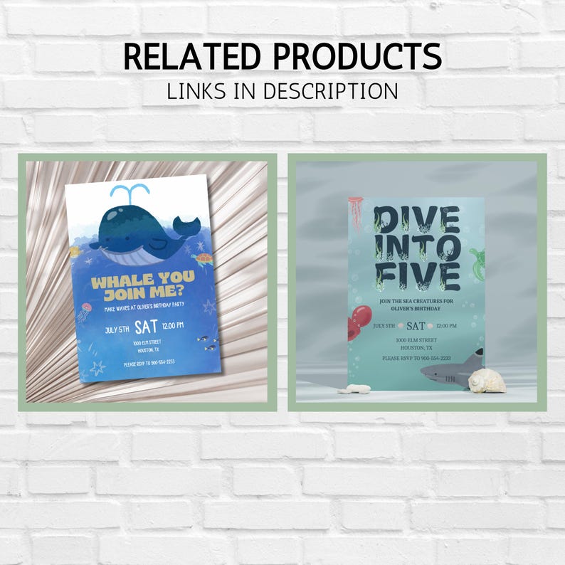 Editable Shark Birthday Invitation | Fintastic Canva Template for Boys ...