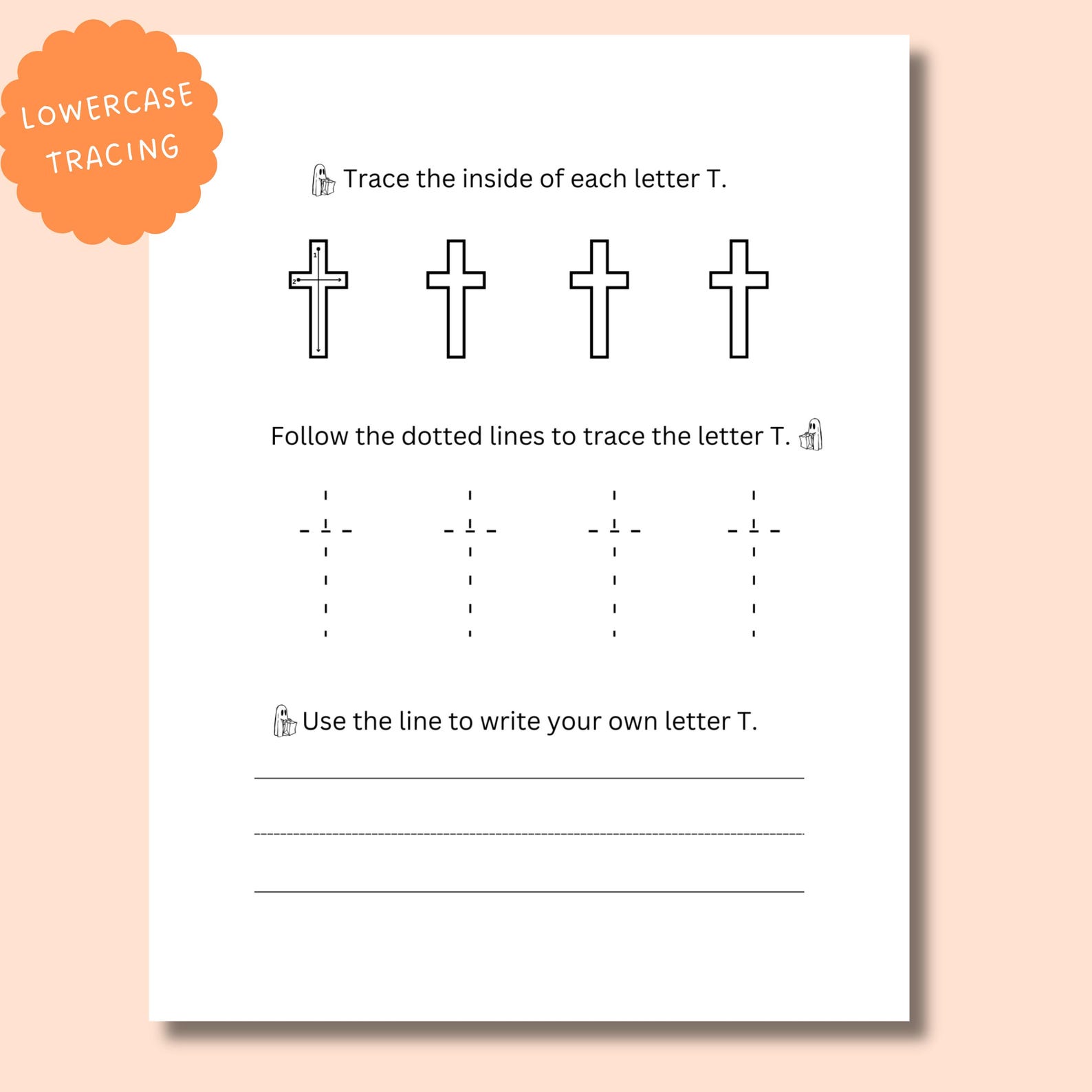 Alphabet Tracing Worksheets Halloween ABC, Letter T Coloring Activity ...