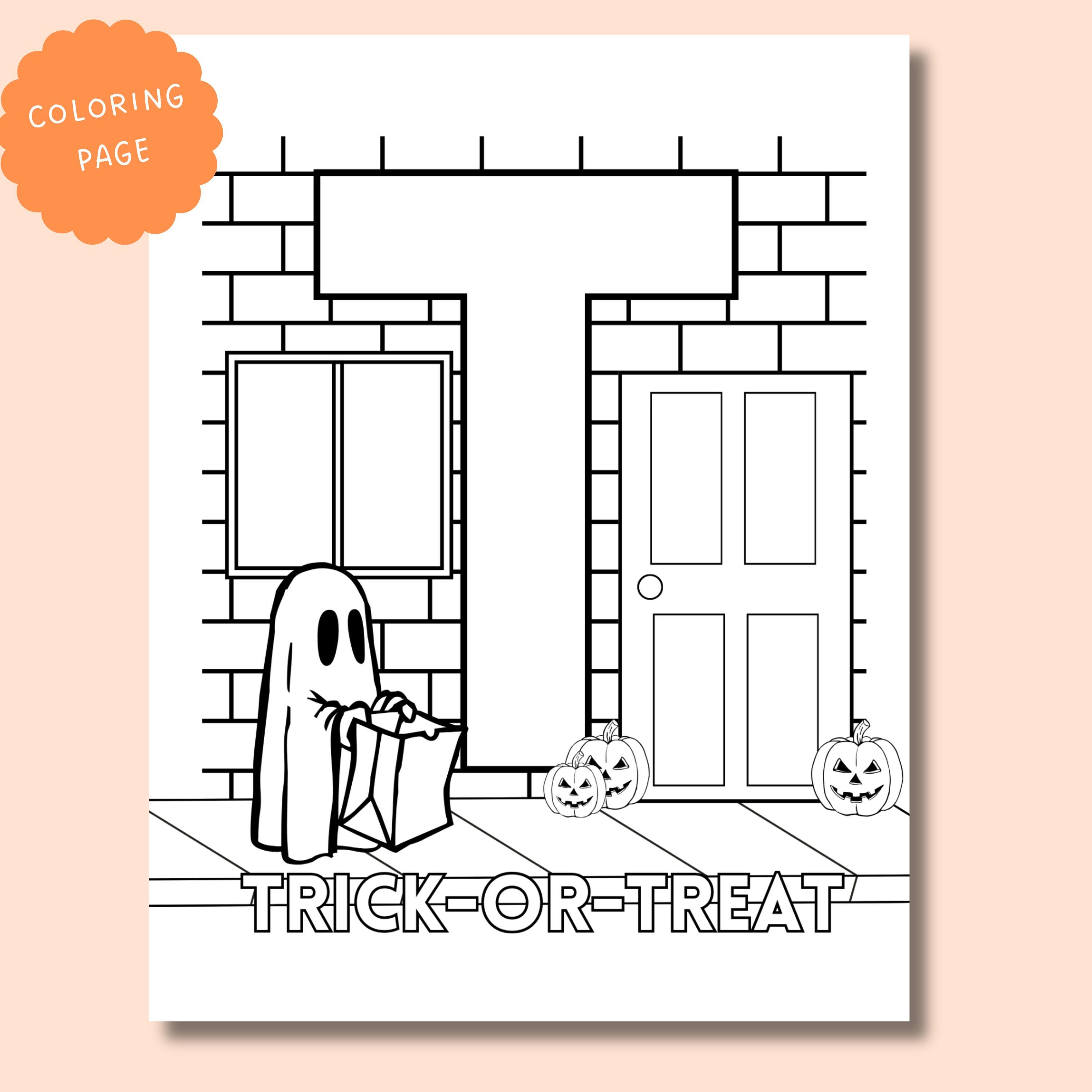 Alphabet Tracing Worksheets Halloween ABC, Letter T Coloring Activity ...