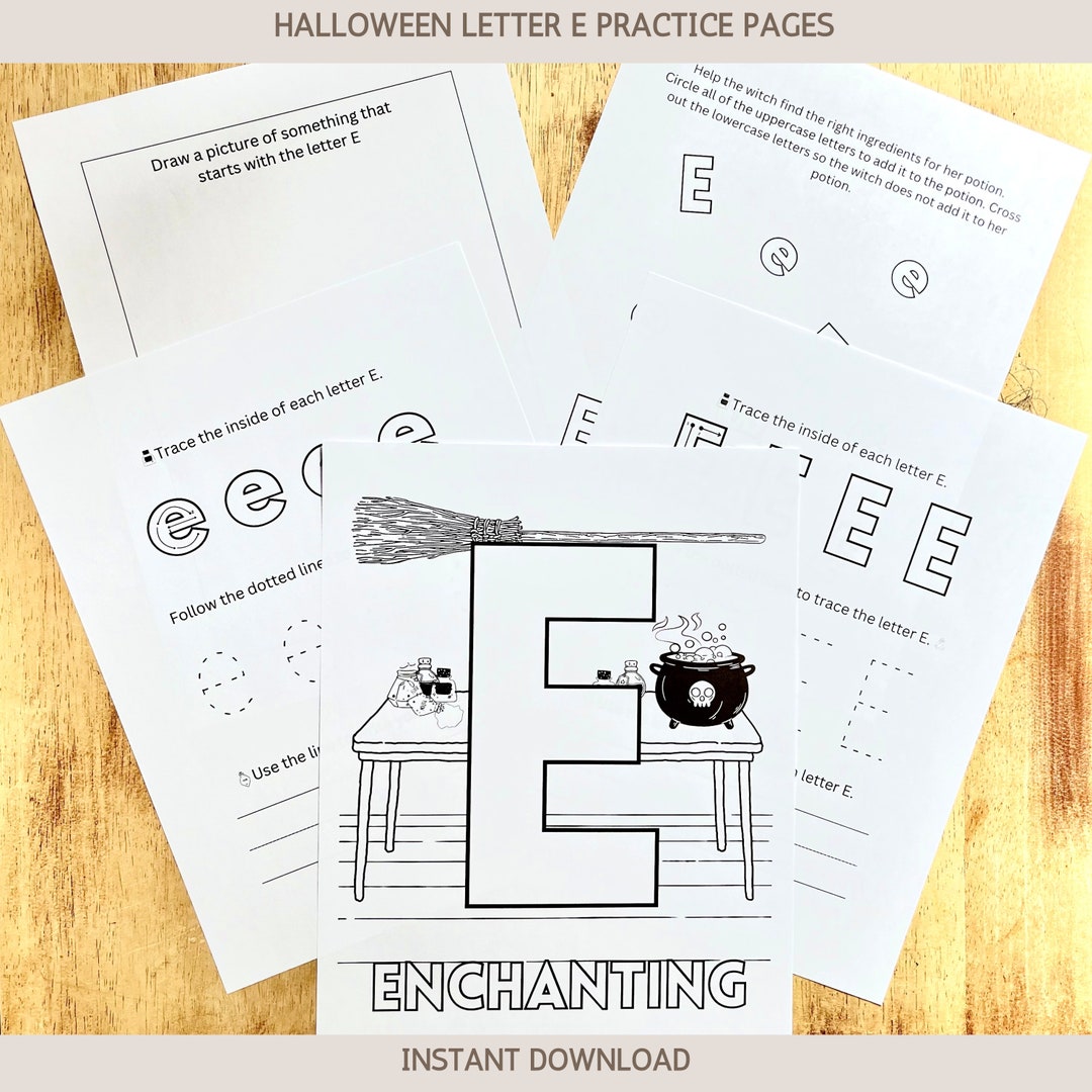 Tracing Letter Coloring Pages, Halloween Letter E Alphabet Activities ...