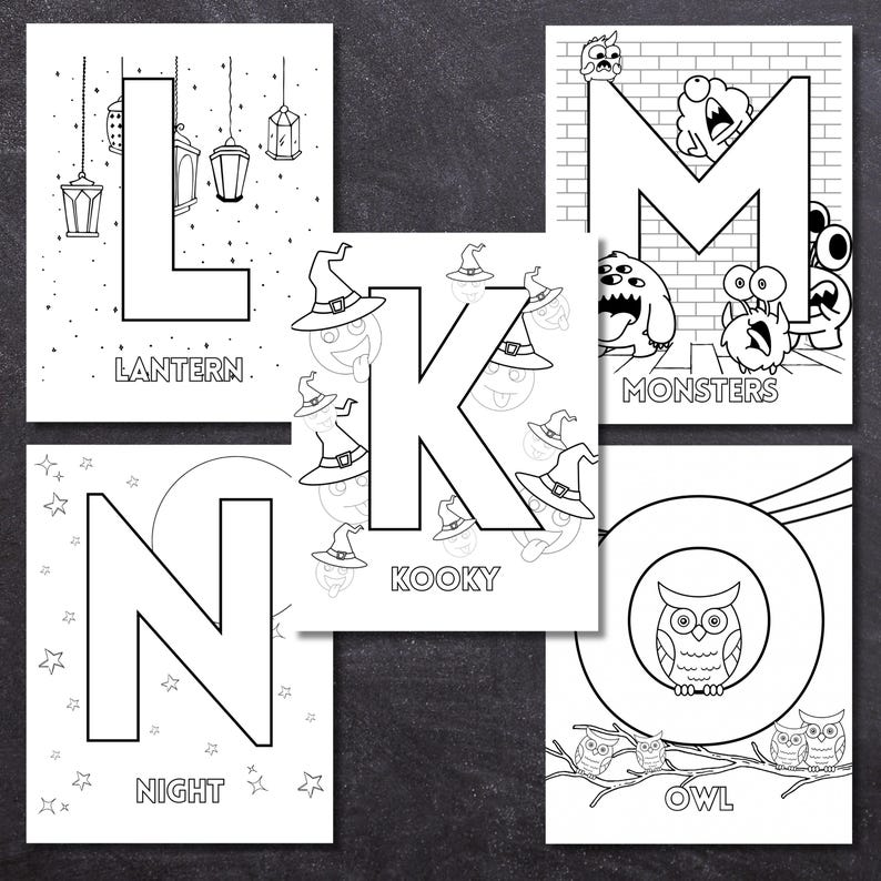 Halloween Letters Coloring Book PDF for Kids, Fall Coloring Pages ...