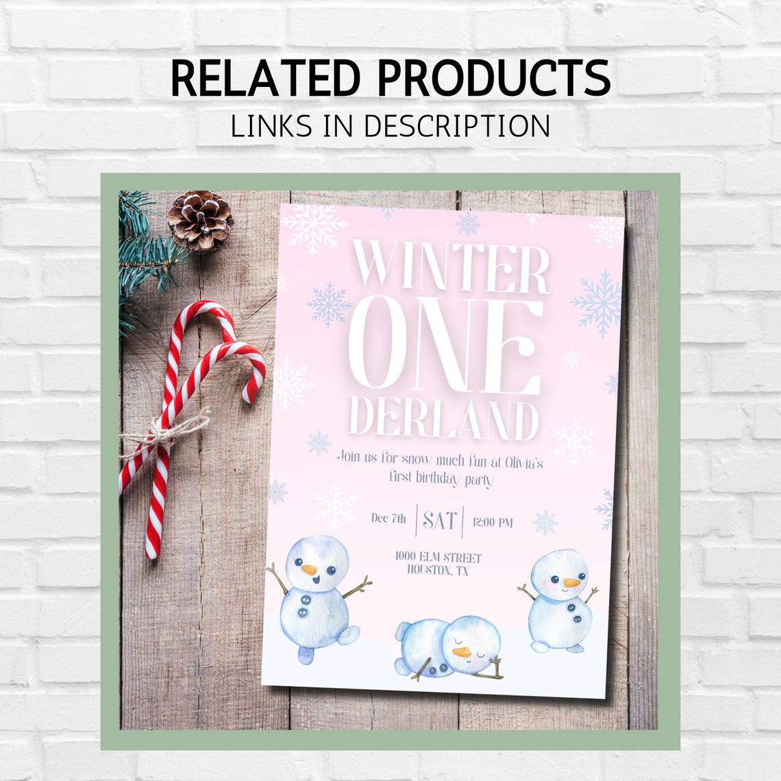 Gingerbread Man Sweet Birthday Party Invitation, Christmas Cookies ...